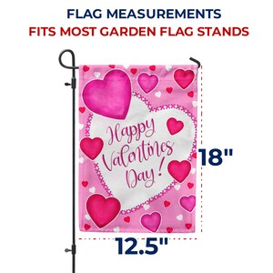 Happy Valentine's Day Garden Flag, Valentine Garden Flag, Valentine's ...