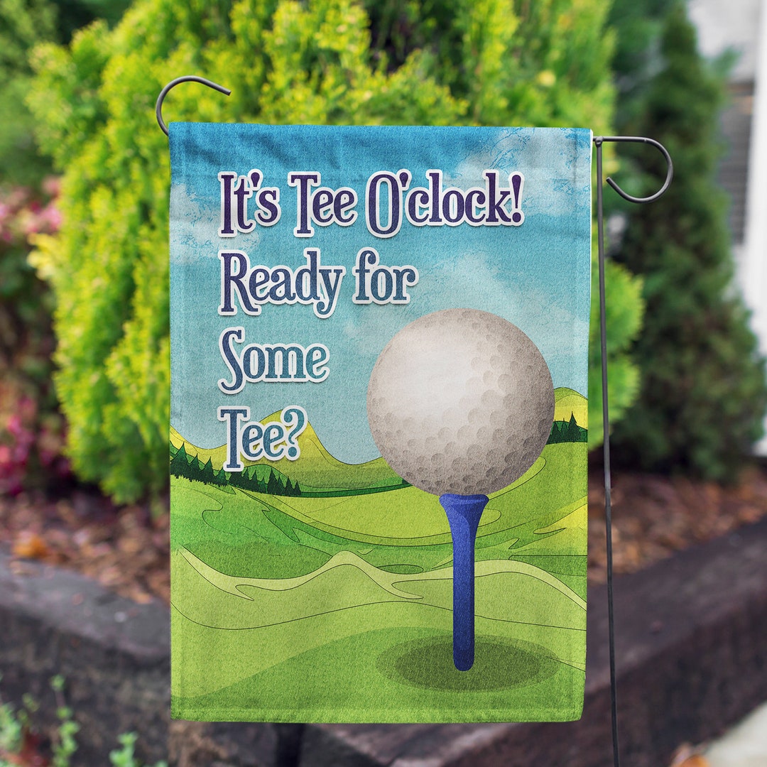 Golf Garden Flag With Tee Time Message - Etsy