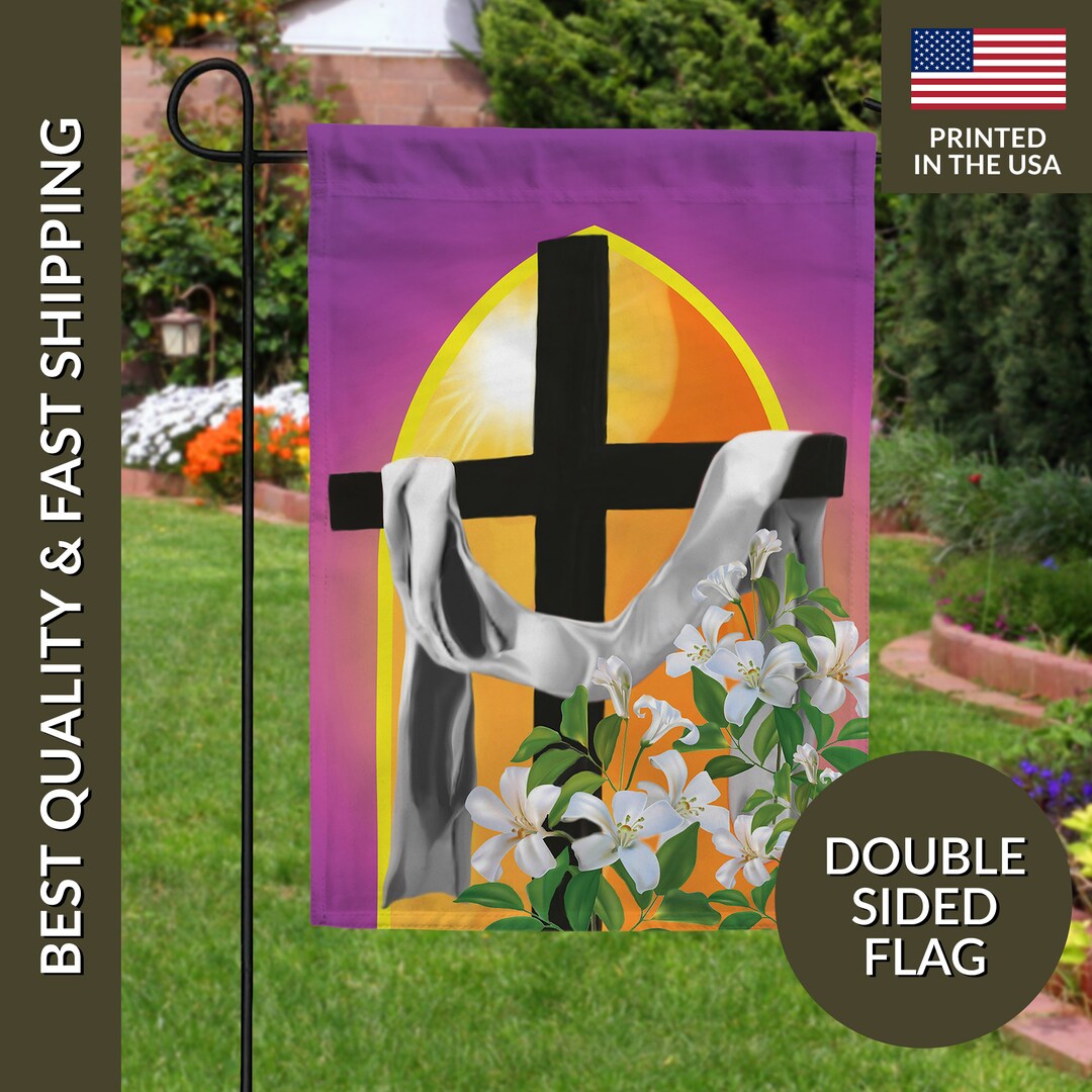 He is Risen Easter Garden Flag, He is Risen Flag, Easter Flag ...