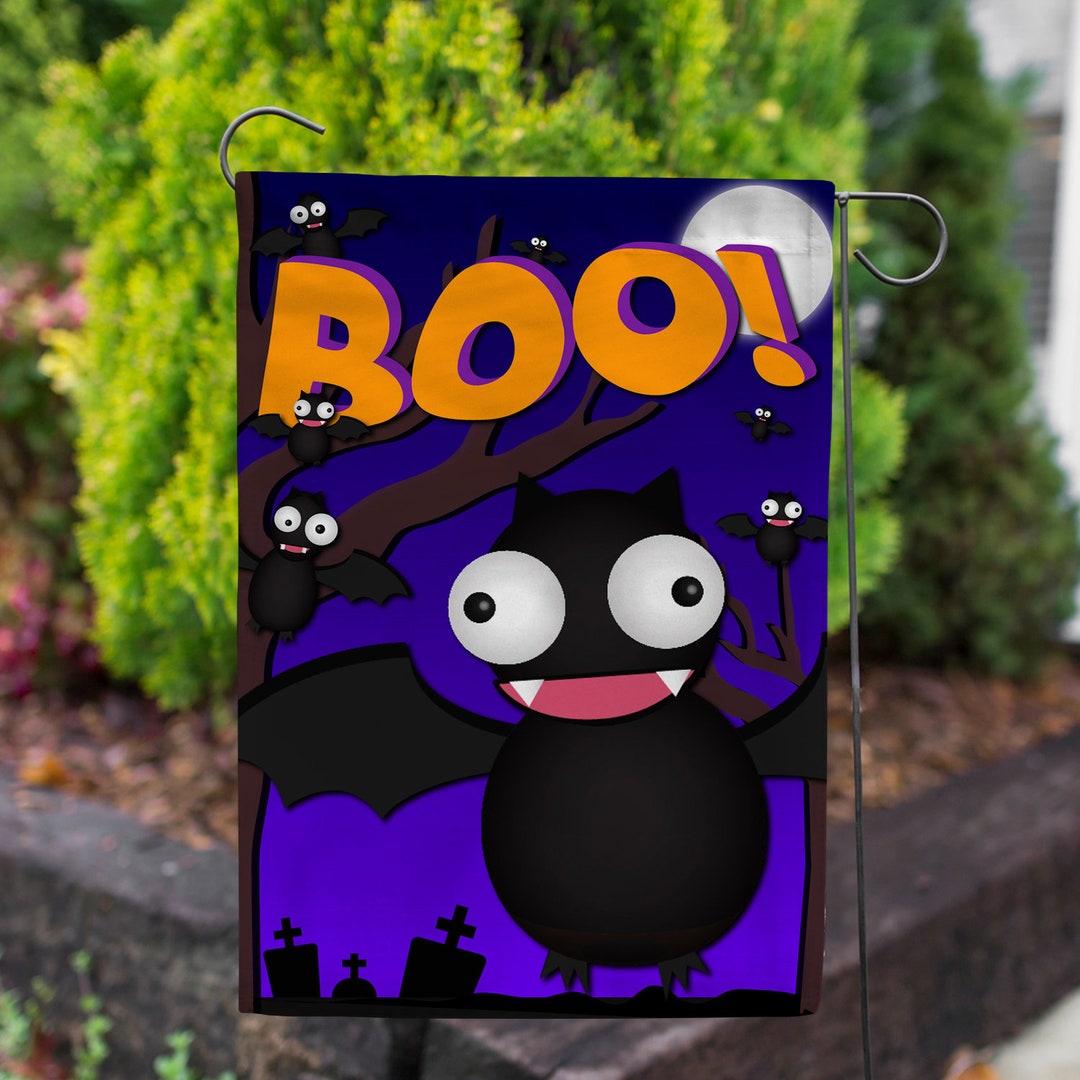 Halloween Bat Garden Flag, Vampire Bat Flag, Boo Halloween Flag ...