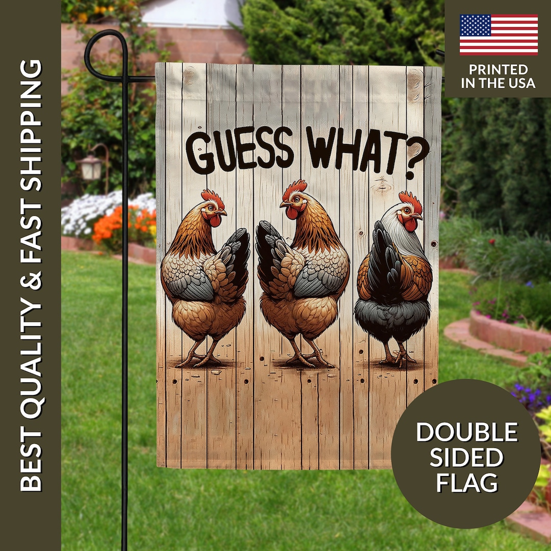 Chicken Butt Garden Flag, Chicken Butt Flag, Funny Chicken Flag ...