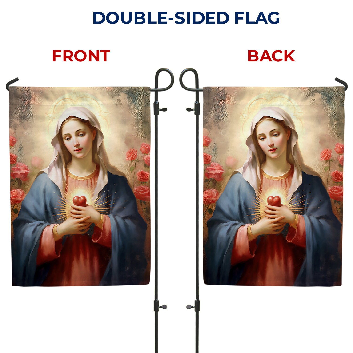 Immaculate Heart of Mary Flag, Virgin Mary Garden Flag, Blessed Mother ...