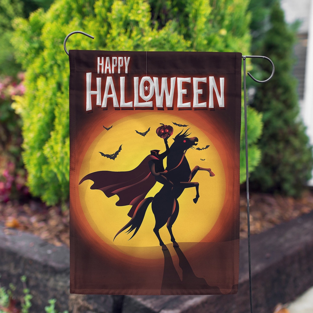 Headless Horseman Flag Happy Halloween Garden Flag Halloween - Etsy