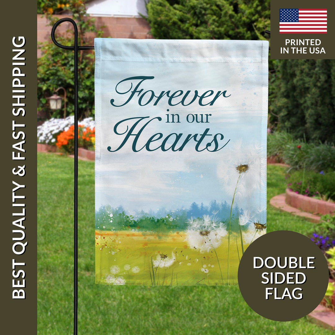 Forever in Heart Memorial Garden Flag, Cemetery Garden Flag, Memorial ...