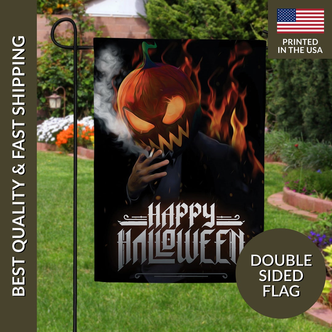 Halloween Jack O Lantern Garden Flag, Halloween Pumpkin Garden Flag ...