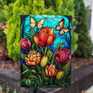 Hello Spring Tulips Garden Flag, Spring Garden Flag, Spring Flag ...
