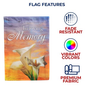 In Loving Memory Flag, Memorial Garden Flag, Cemetery Garden Flag, Lily ...