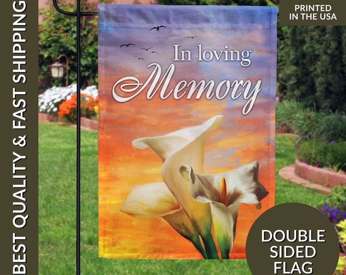 In Loving Memory Flag, Memorial Garden Flag, Cemetery Garden Flag, Lily ...