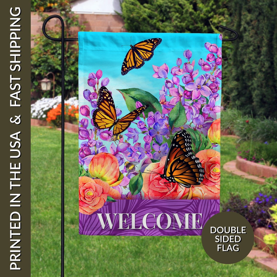Personalized Garden Flag Personalized Spring Garden Flag Butterfly ...