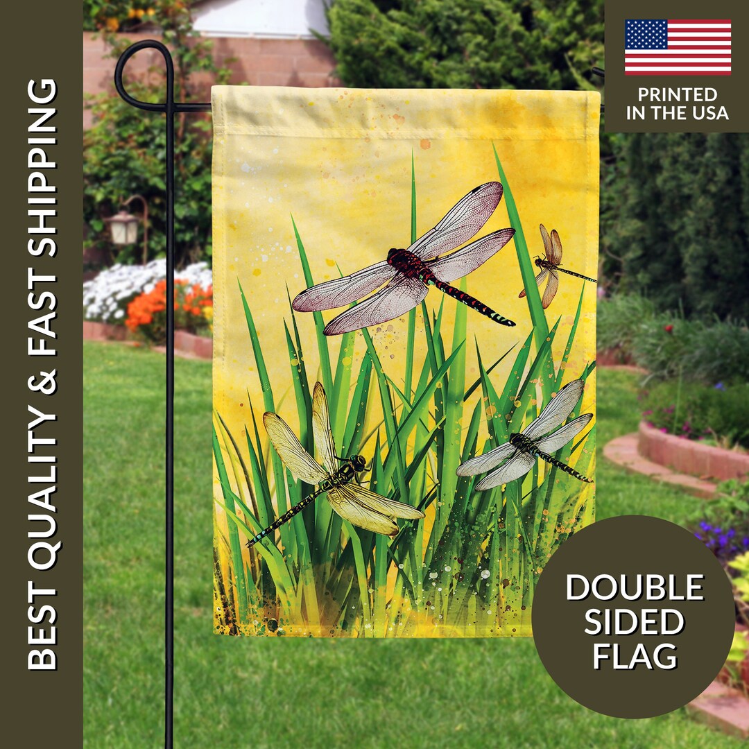 Summer Dragonflies Garden Flag, Dragonfly Garden Flag, Dragonfly Flag ...