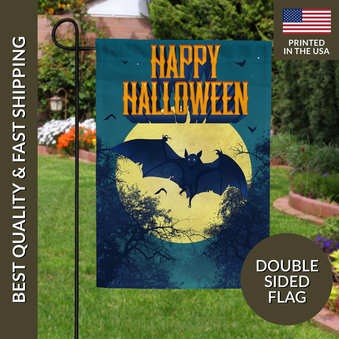 Vampire Bat Flag, Halloween Bat Garden Flag, Halloween Bat Moon Flag ...