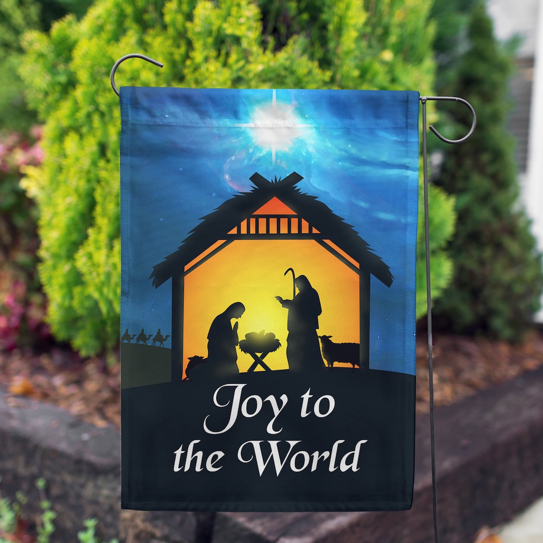 Holy Nativity Joy to the World Garden Flag, Nativity Flag, Christmas ...