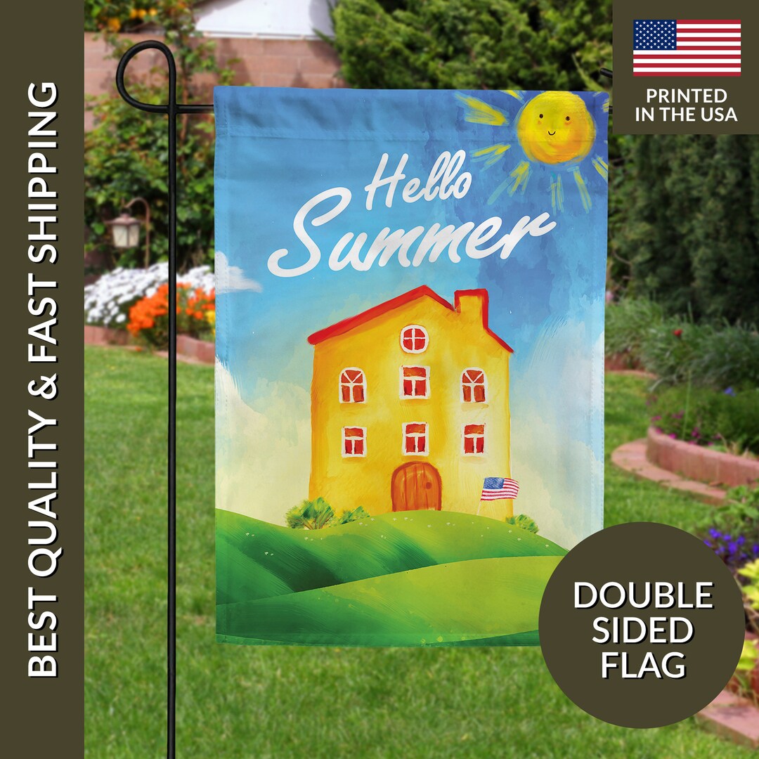 Hello Summer Garden Flag, Hello Summer Flag, Summer Garden Decor ...