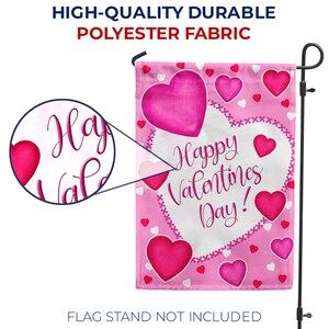 Happy Valentine's Day Garden Flag, Valentine Garden Flag, Valentine's ...