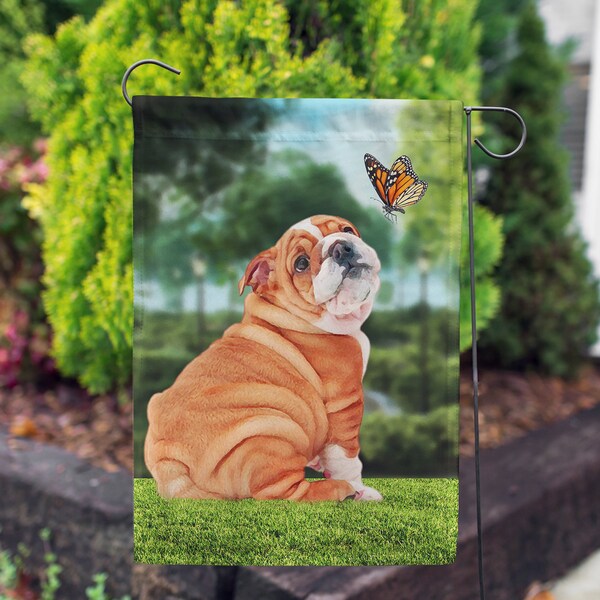 Bulldog Garden Flag - Etsy