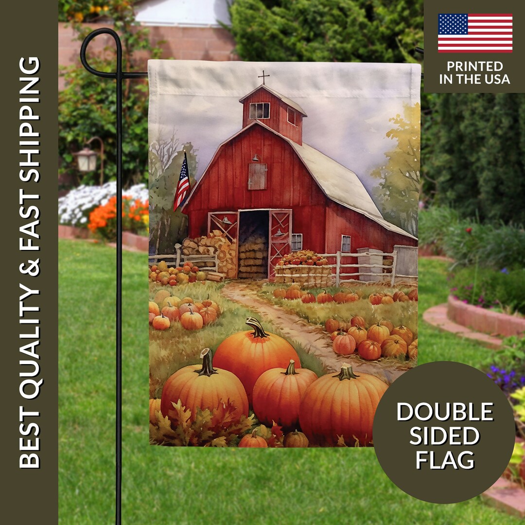 Pumpkin Farm Double Sided Garden Flag, American Thanksgiving Garden ...