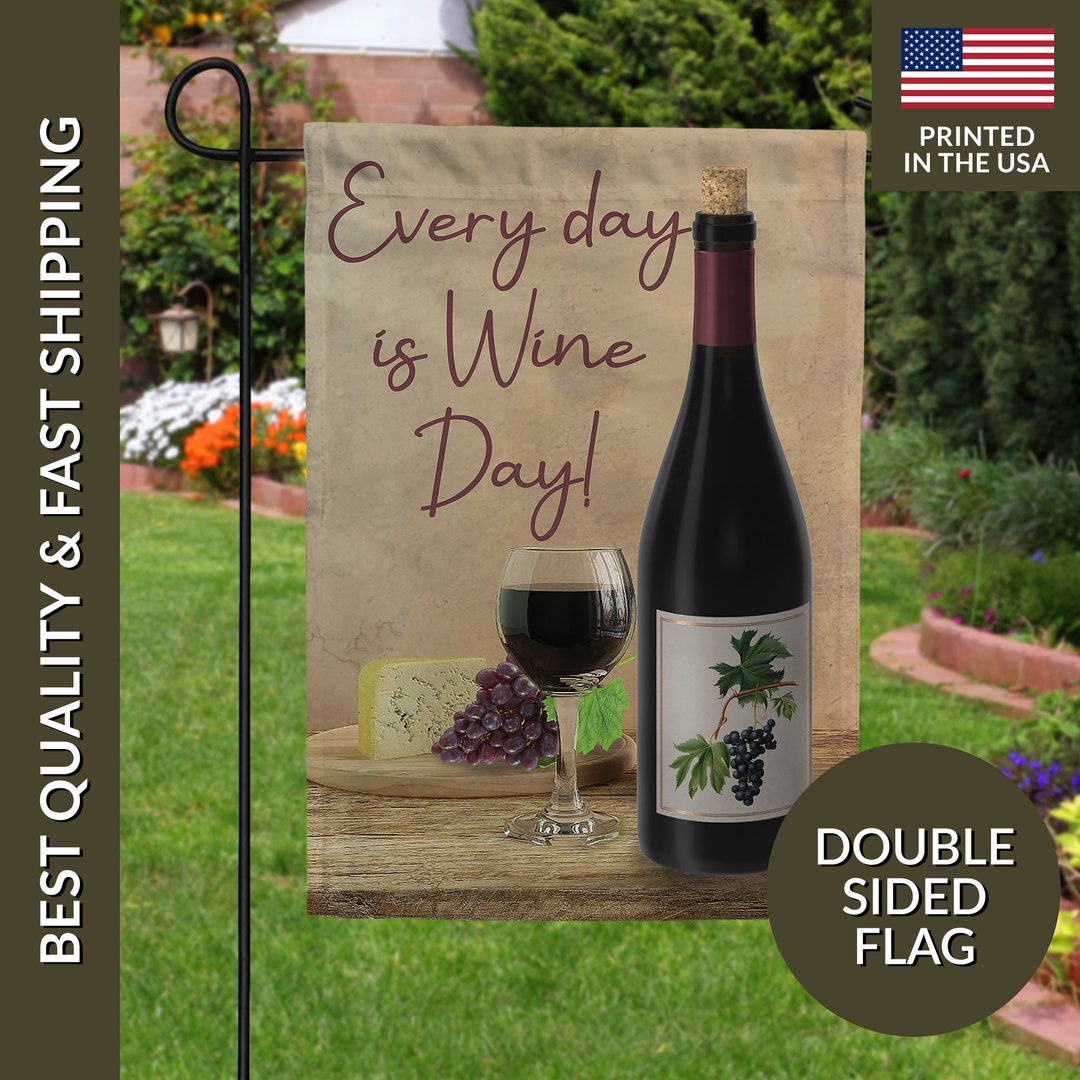 Wine Garden Flag, Wine Flag, Red Wine Flag, Wine Day Flag, Wine Lovers ...