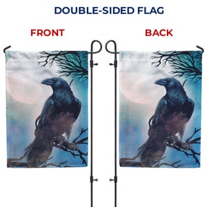 Gothic Raven Flag, Halloween Black Crow Garden Flag, Halloween Ravens ...
