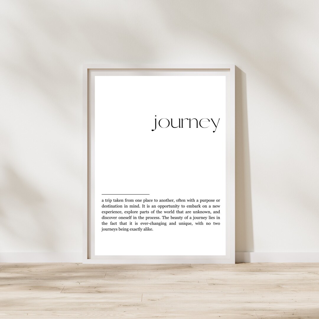 Journey Travel Definition Print Printable Wall Art Quote Gift Idea ...