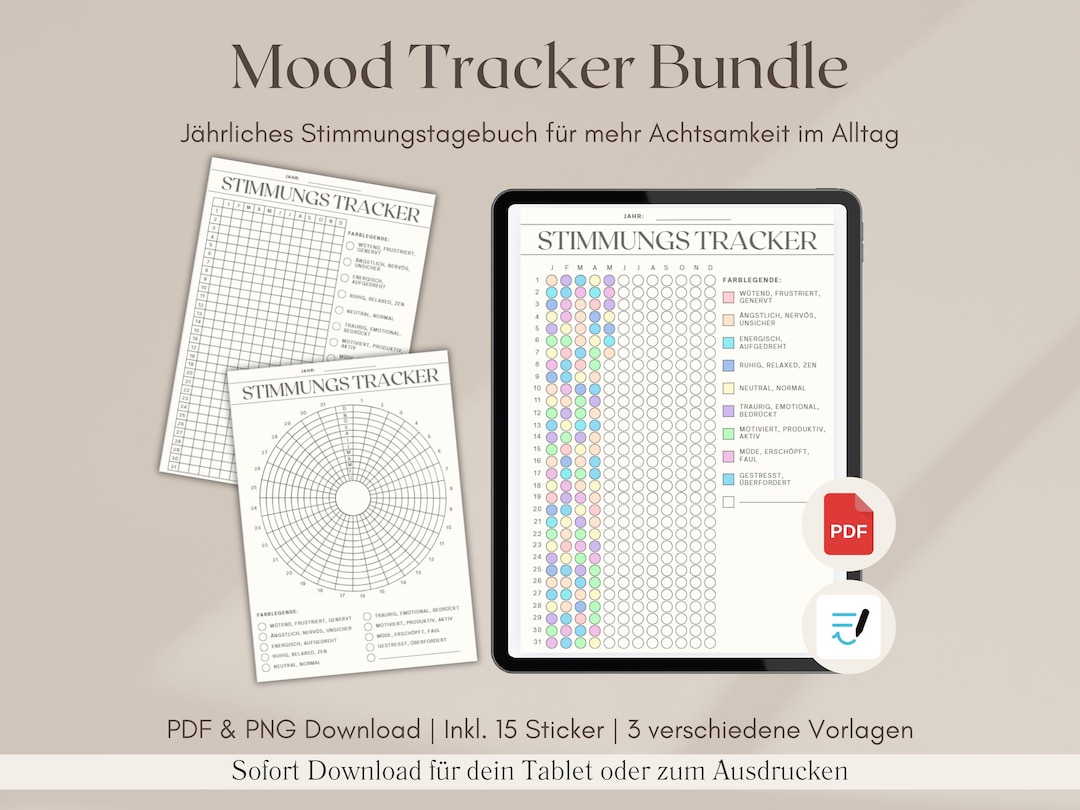 Mood Tracker for Self-care | Template to Print | Mindfulness & Self ...