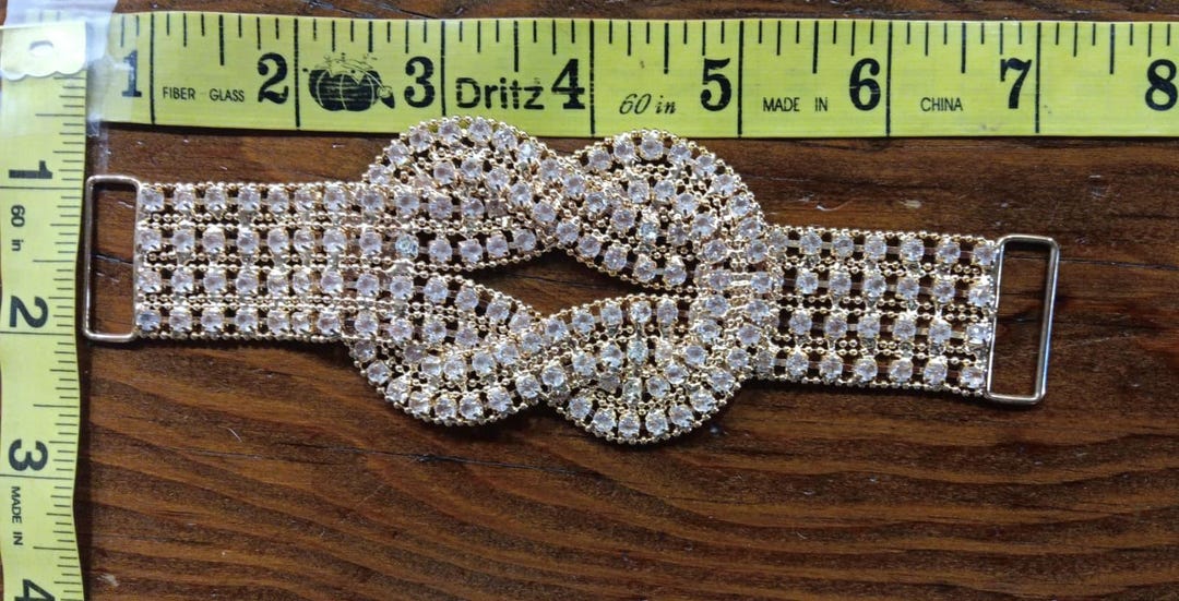 Golden Beaded & Rhinestone Applique – Elegant Embellishment for ...