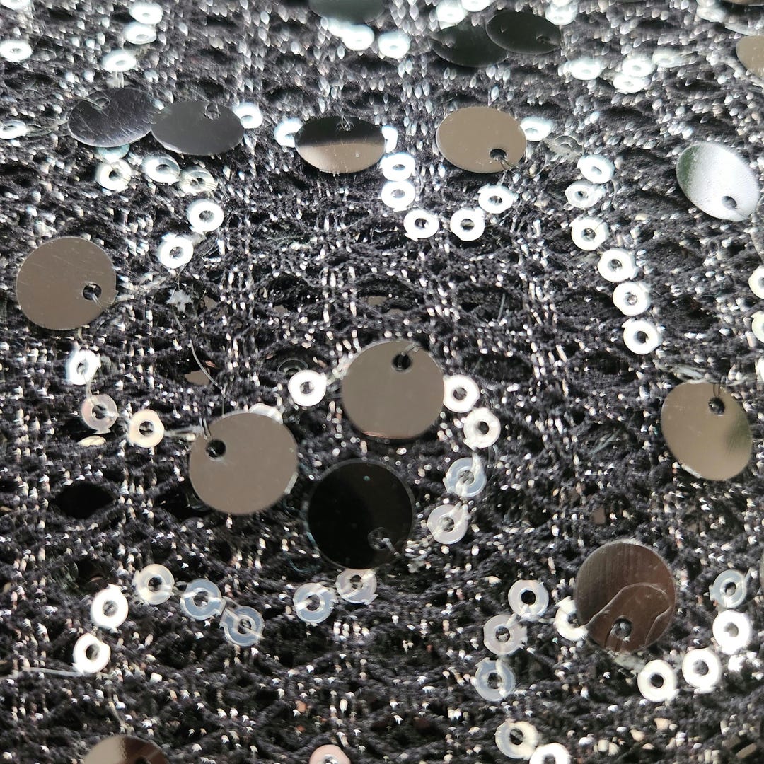 All Over Gold Sequences on a Black Lace Fabric | 44" Wide - Etsy