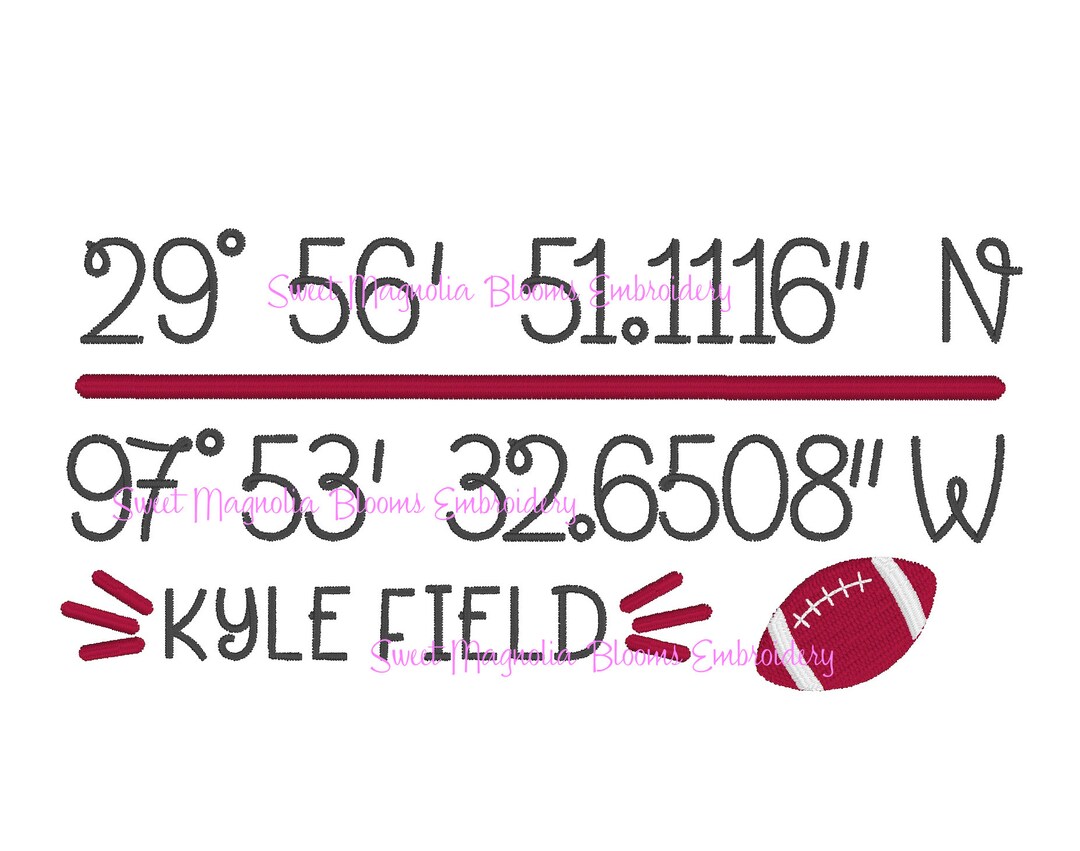 Kyle Field GPS Coordinates With Football & Doodle Marks Machine ...