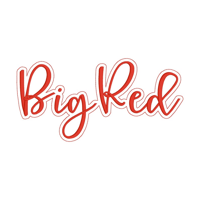 BIG RED With Outline - Machine Embroidery Design - 2 Styles - Etsy