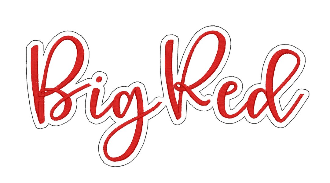 BIG RED With Outline - Machine Embroidery Design - 2 Styles - Etsy