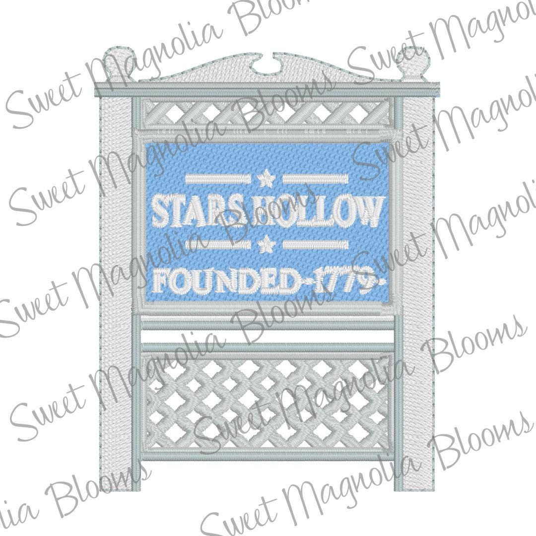 Stars Hollow Town Sign Machine Embroidery Design Digital File - Etsy