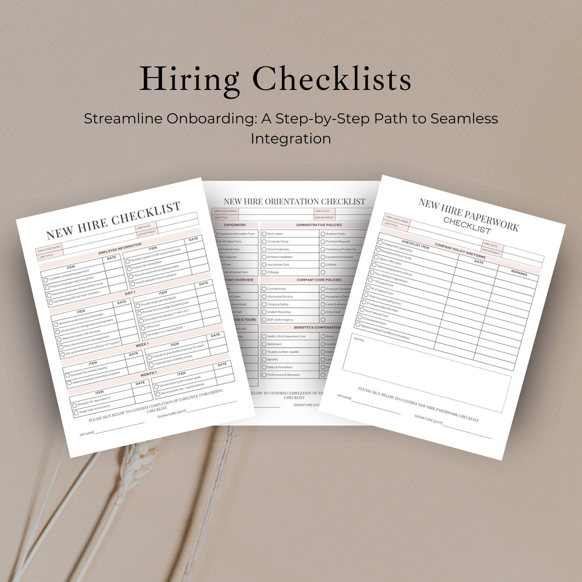New Hire | Training Manual Template | New Employee Checklist | Job ...