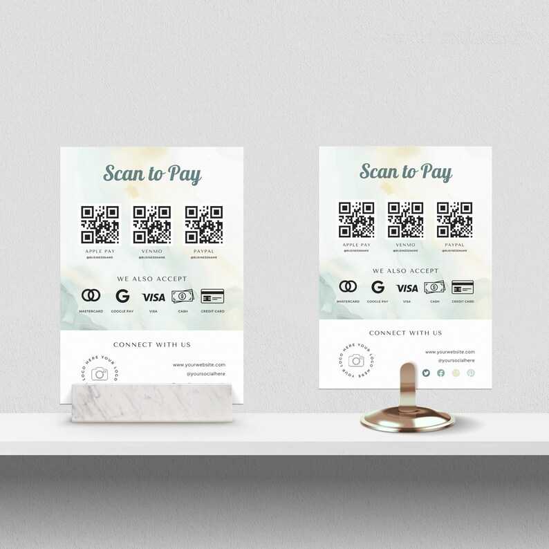Scan to Pay Template Payment Sign Diy Canva Sign Template Design ...