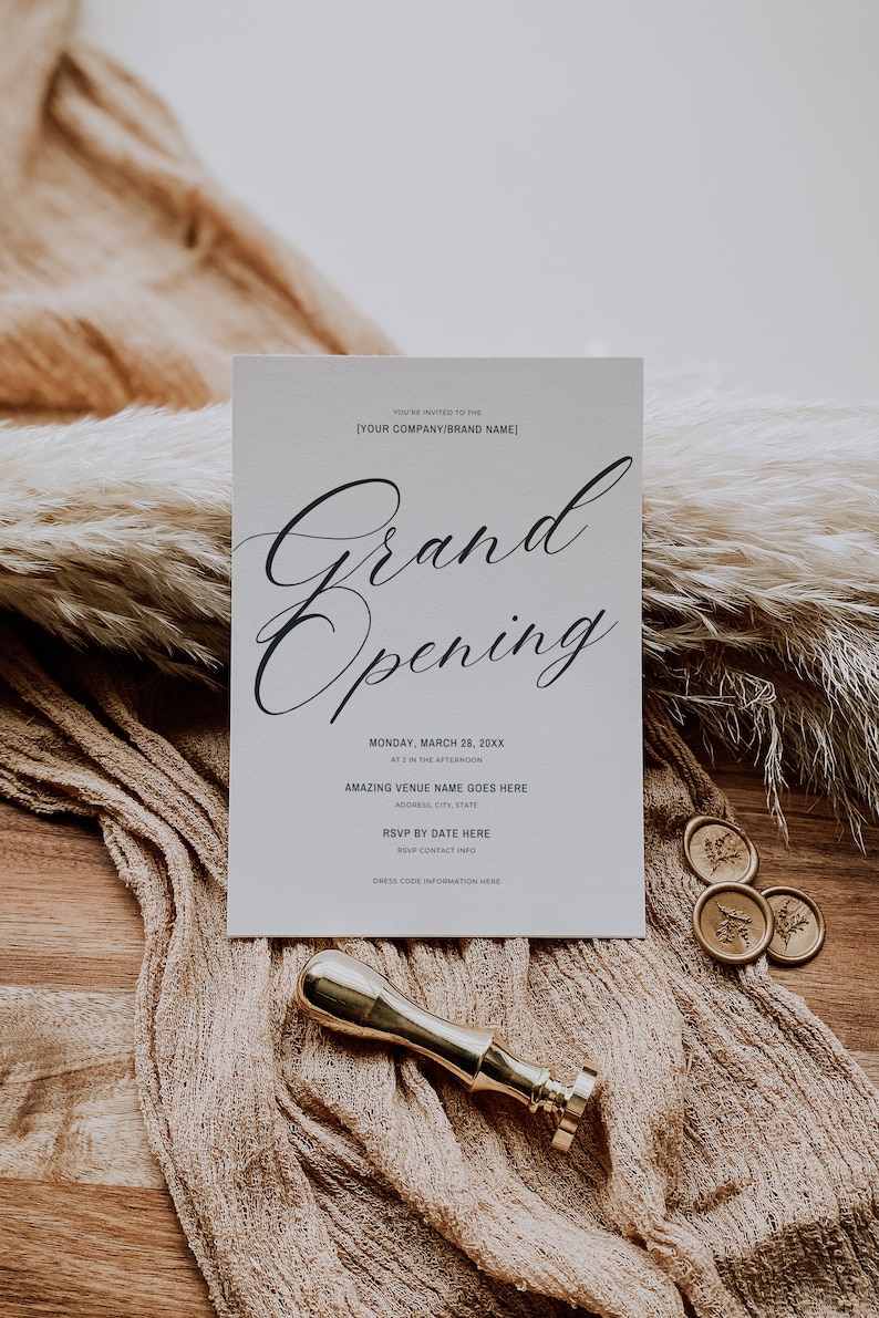 Grand Opening Invite | Modern Business Invitation Template | Grand ...