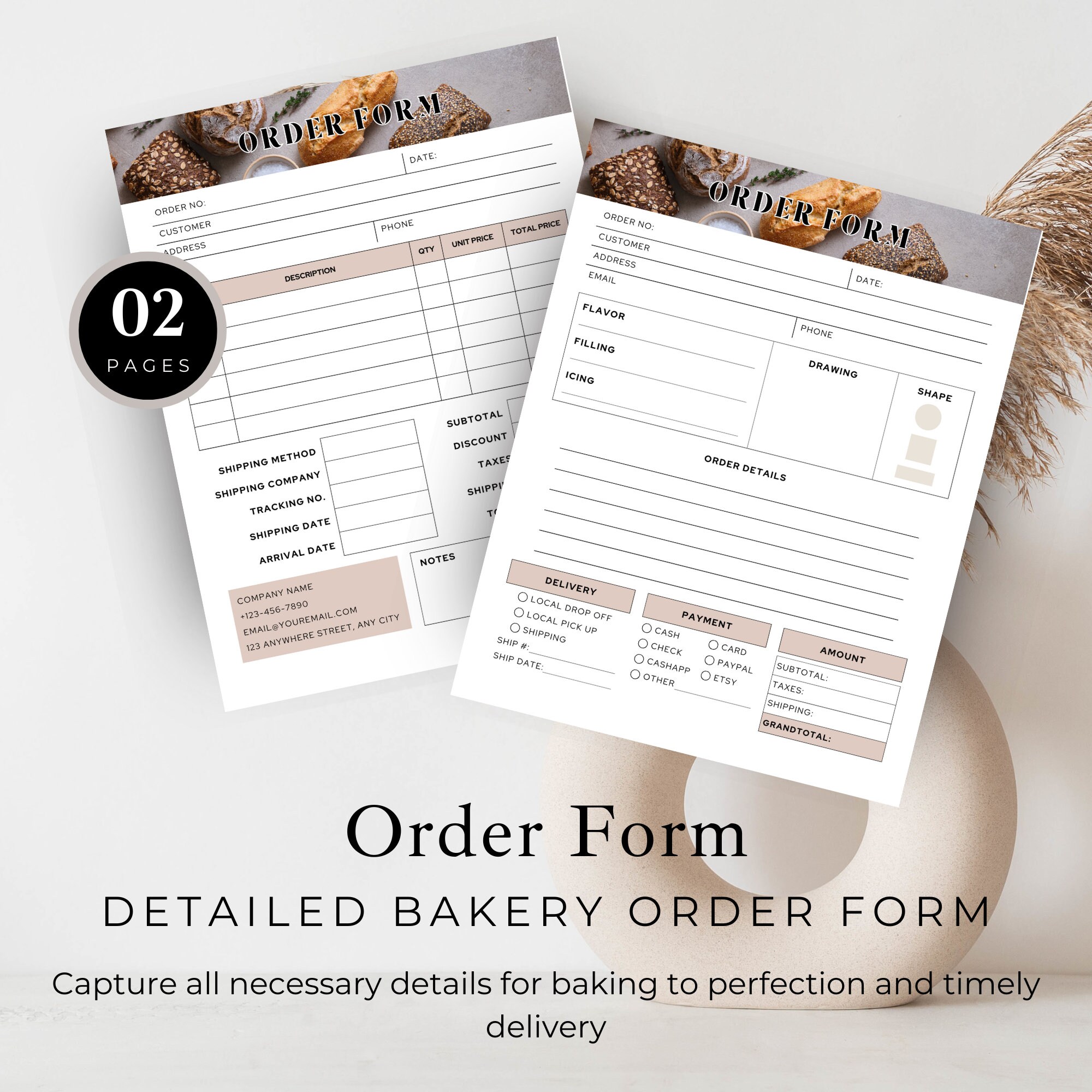 Bakery Business Forms Bundle Canva Template Canva Editable Baking ...