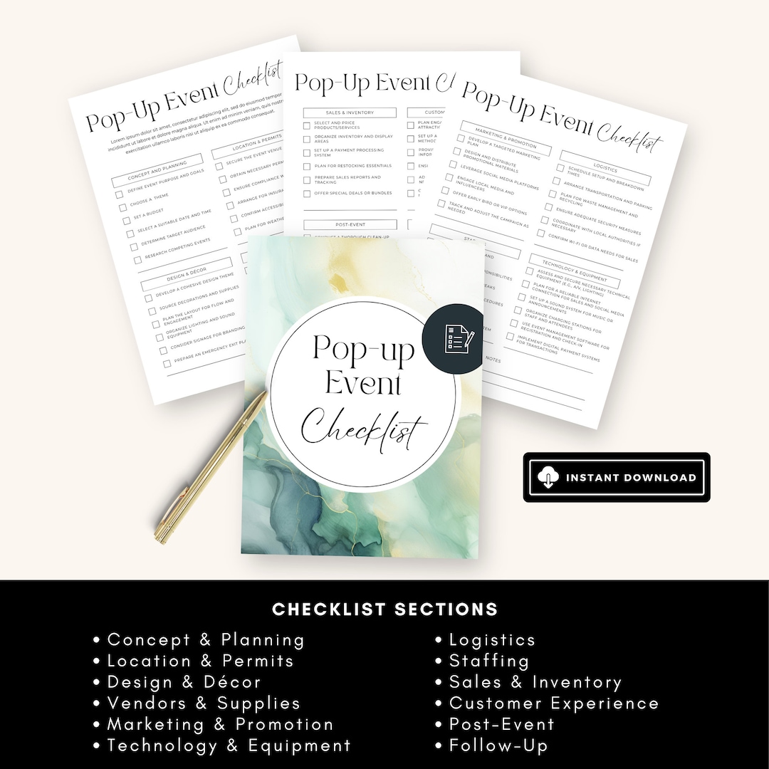 Flea Market Checklist Pop-up Shop Checklist Vendors Needed Pop up Shop ...