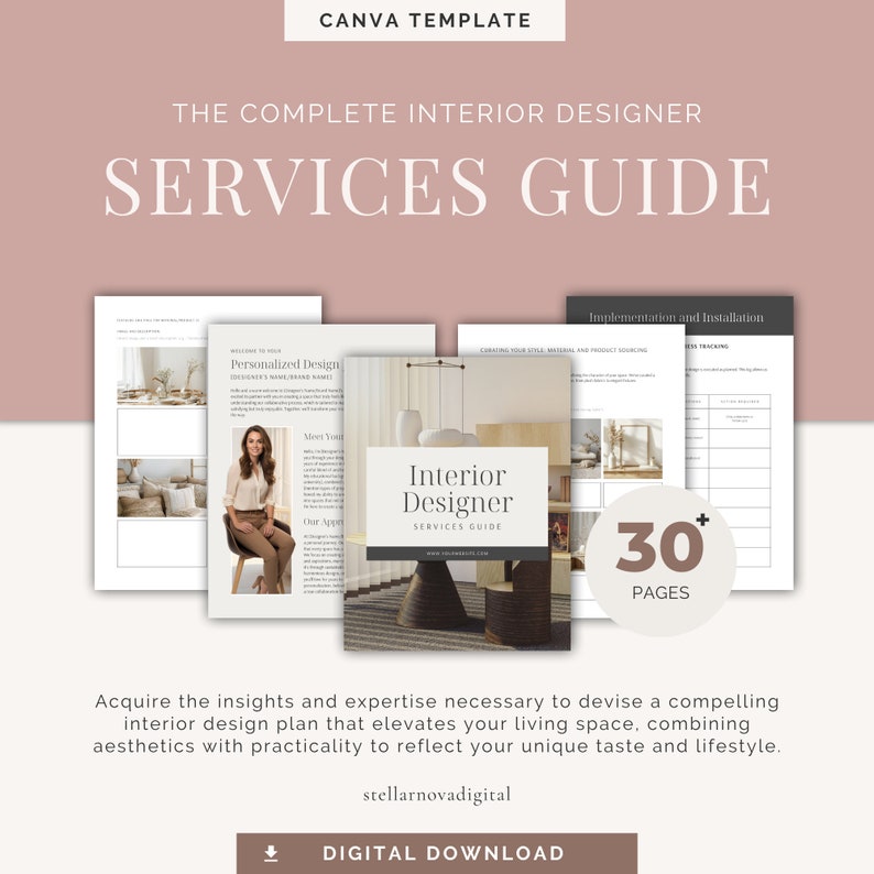 Interior Designer Portfolio Guide Onboarding Canva Template Client ...