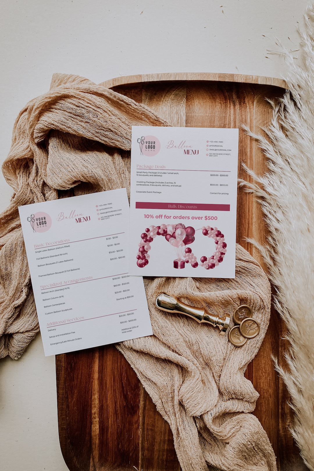 Pricing Guide for Balloon Services, Balloon Order Form Template ...