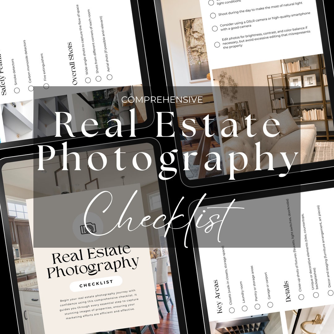 Photography Checklist | Photoshoot Prep List | Real Estate Photography ...