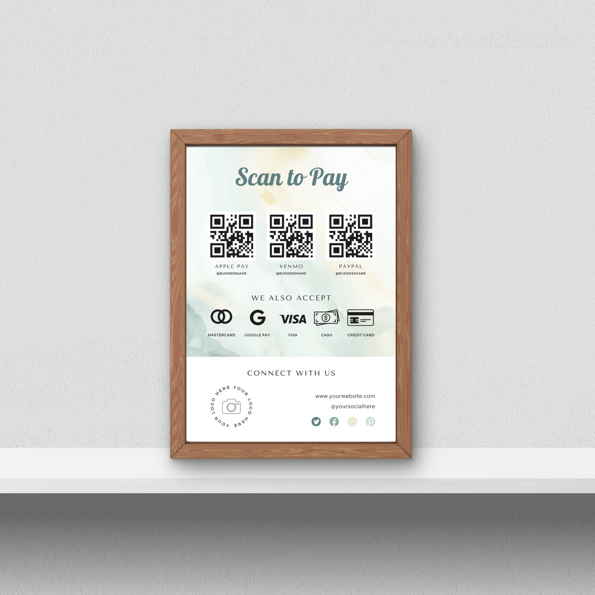 Scan to Pay Template Payment Sign Diy Canva Sign Template Design ...
