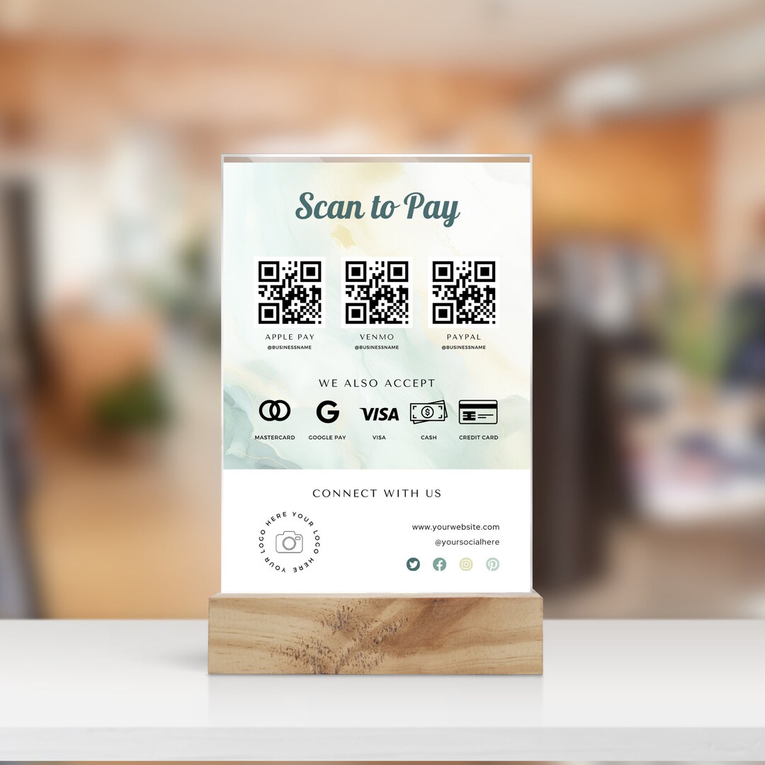 Scan to Pay Template Payment Sign Diy Canva Sign Template Design ...