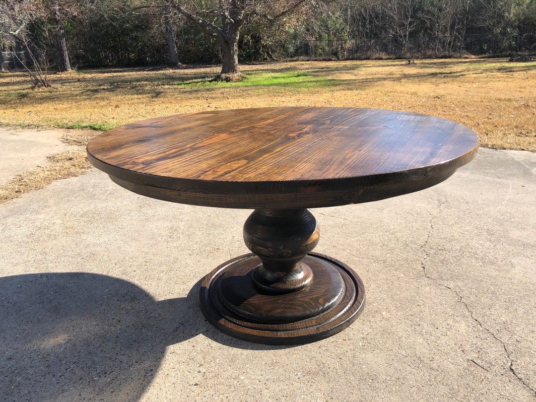 Handcrafted Solid Wood Round Table Custom Colors and Sizes - Etsy