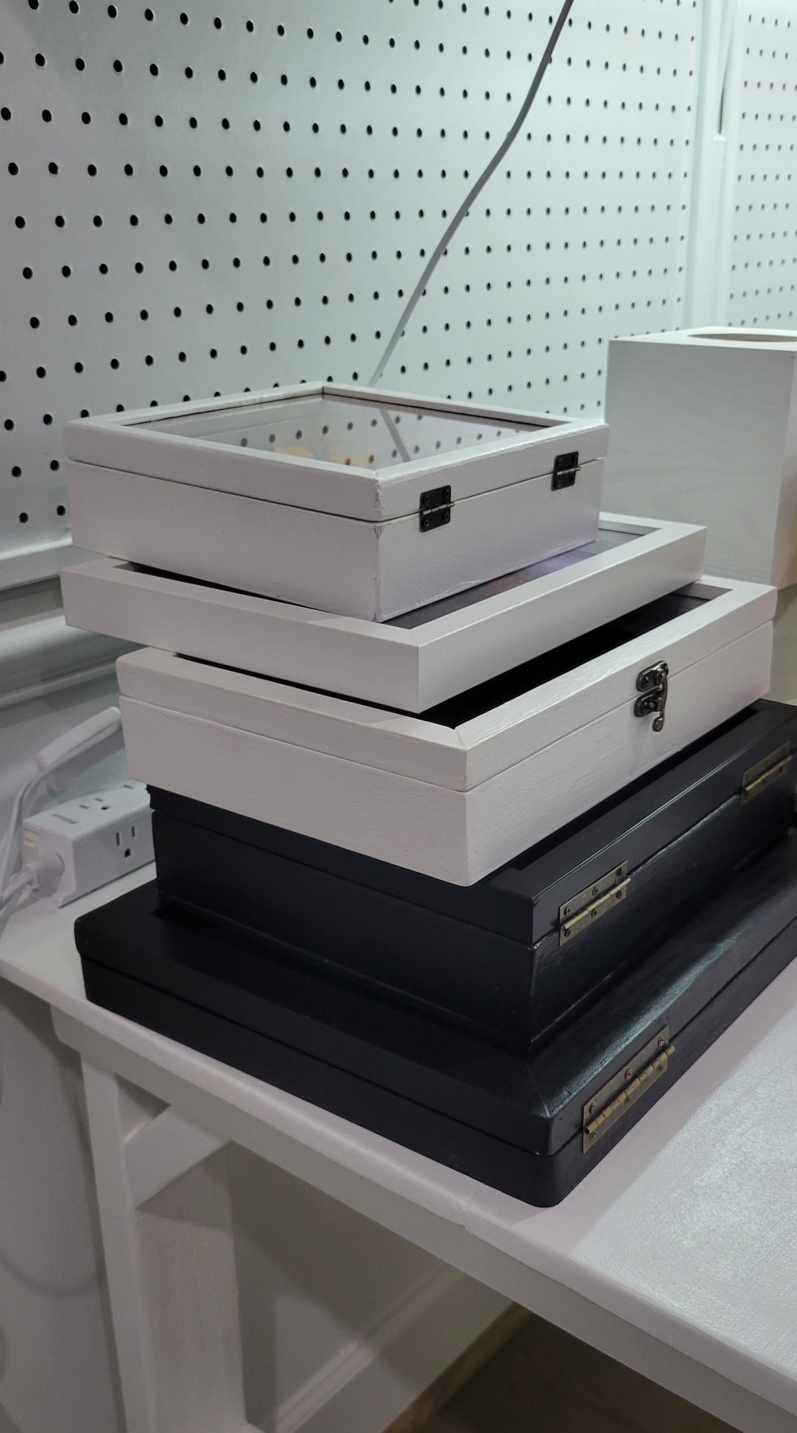 Deep Shadow Box With Frame, Large Square Display Case With Glass Lid ...