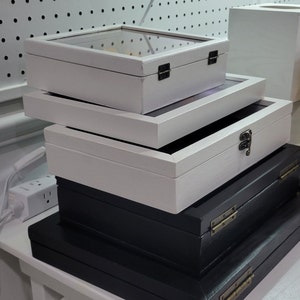 Deep Shadow Box With Frame, Large Square Display Case With Glass Lid ...