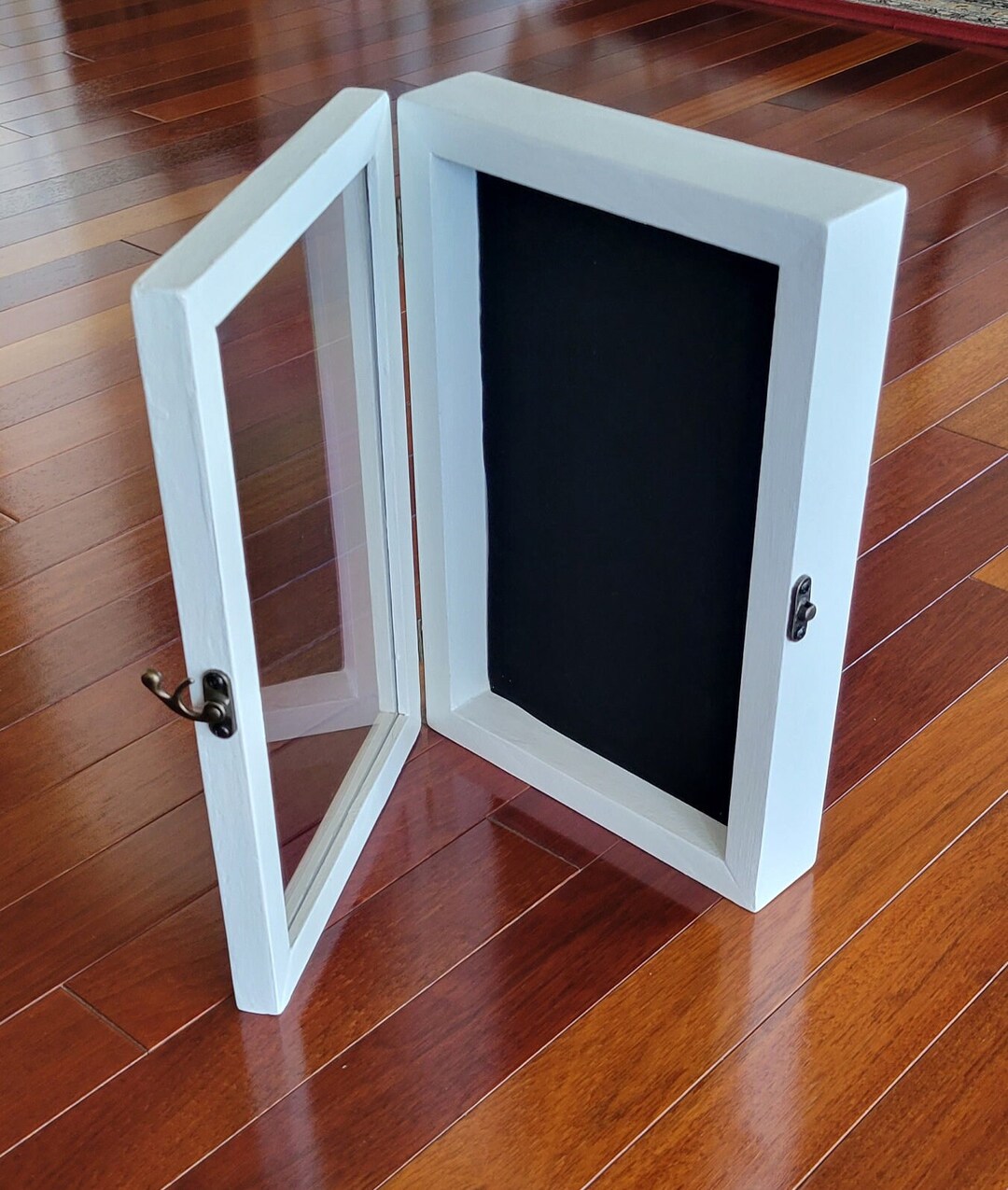 12x8x3 White Shadow Box Frame , Wooden Display Case With Glass Lid ...