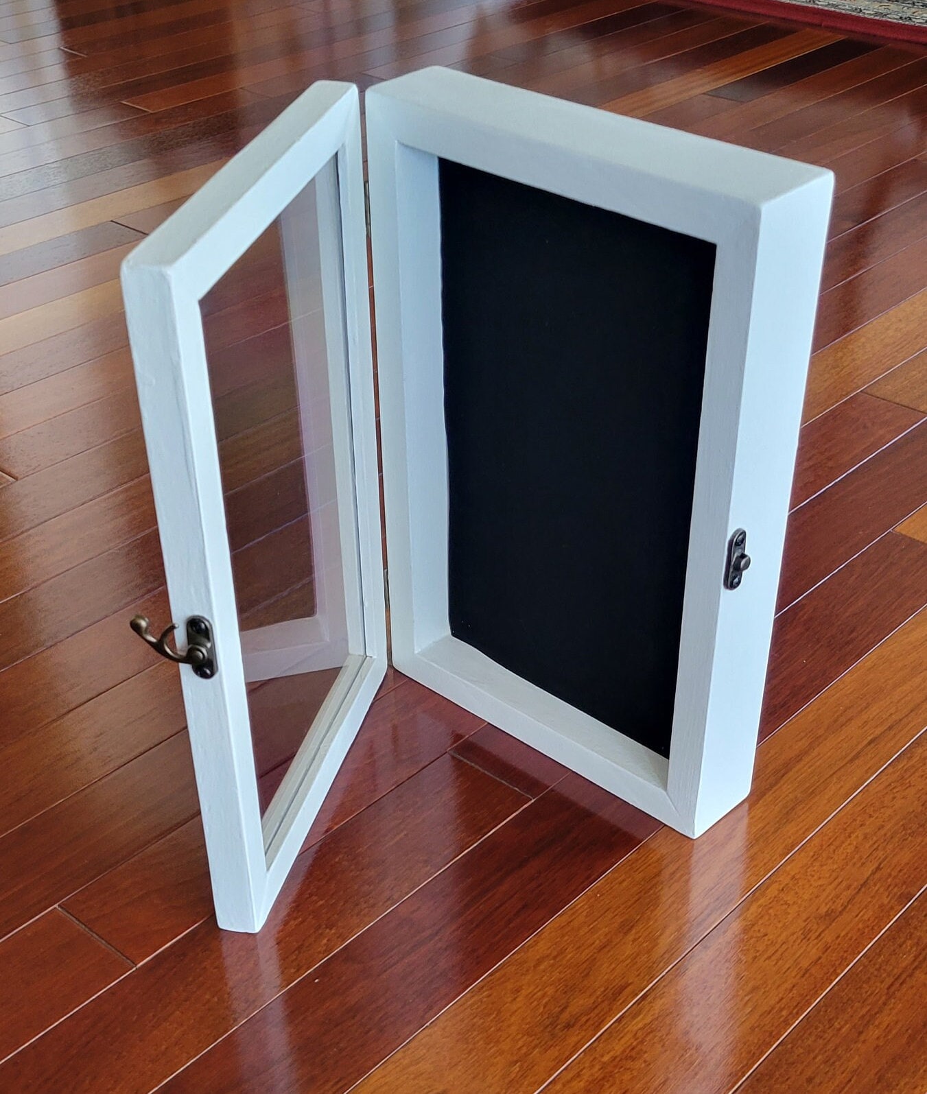 12x8x3 White Shadow Box Frame , Wooden Display Case With Glass Lid ...