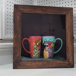 Deep Shadow Box With Frame, Large Square Display Case With Glass Lid ...