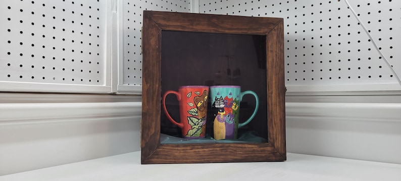 Deep Shadow Box With Frame, Large Square Display Case With Glass Lid ...