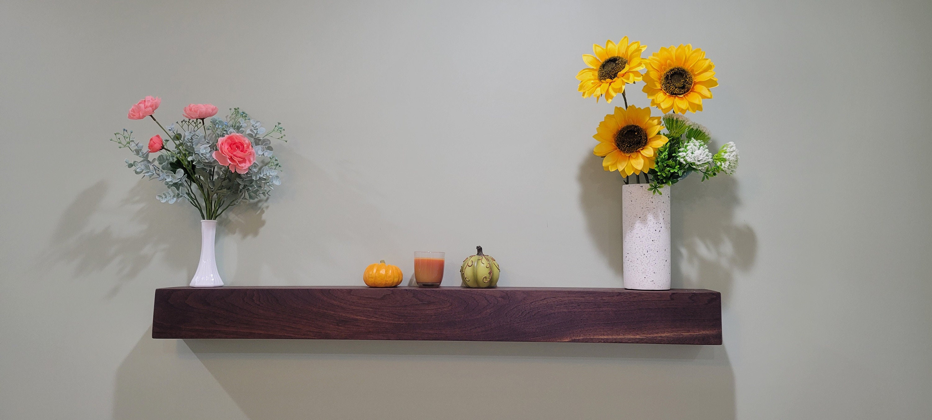 Walnut Mantel, Fireplace Box Mantel, Modern Floating Mantel, Beam ...