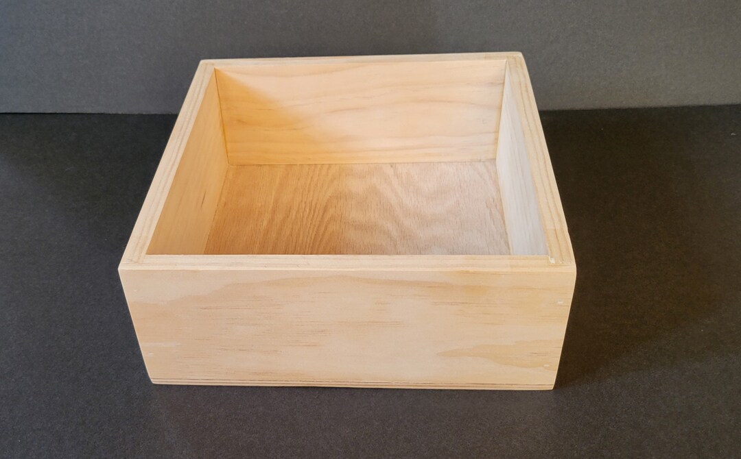 Wooden Cube Open Box Shelf 9x9x4, Centerpiece Box, Square Display Box ...