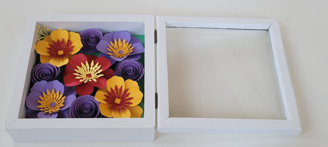 Deep Shadow Box With Frame, Large Square Display Case With Glass Lid ...